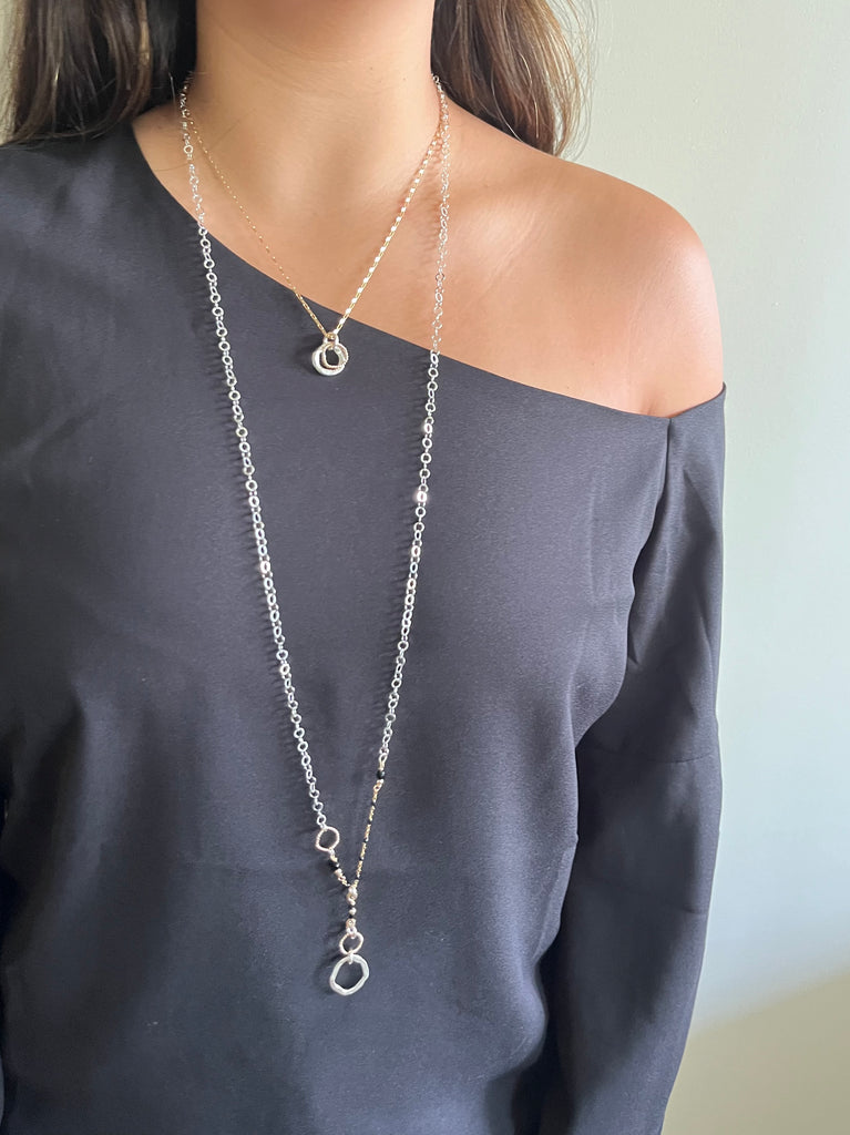 Halo collection: mixed metal halo long necklace | Orange Avocado ...